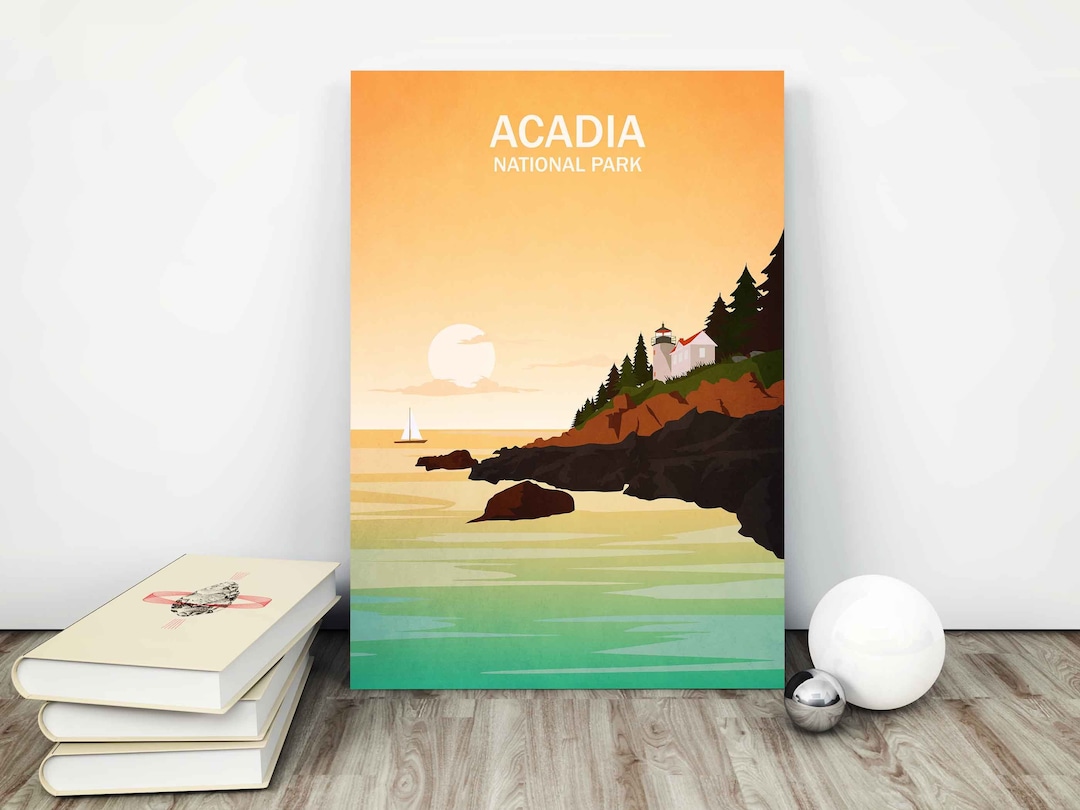 Acadia National Park Poster Acadia Poster Acadia National Park Art ...