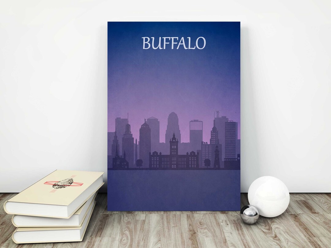 Buffalo Minimalist Print Buffalo Poster Buffalo Travel Wall Art Retro ...