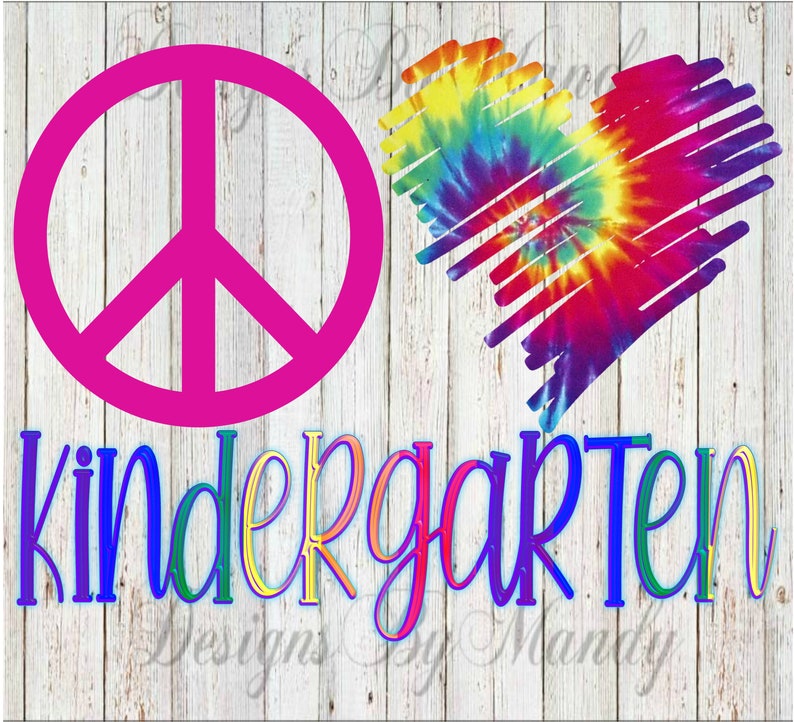 Back to School PNG, Kindergarten PNG, Peace Love Kindergarten, PNG ...