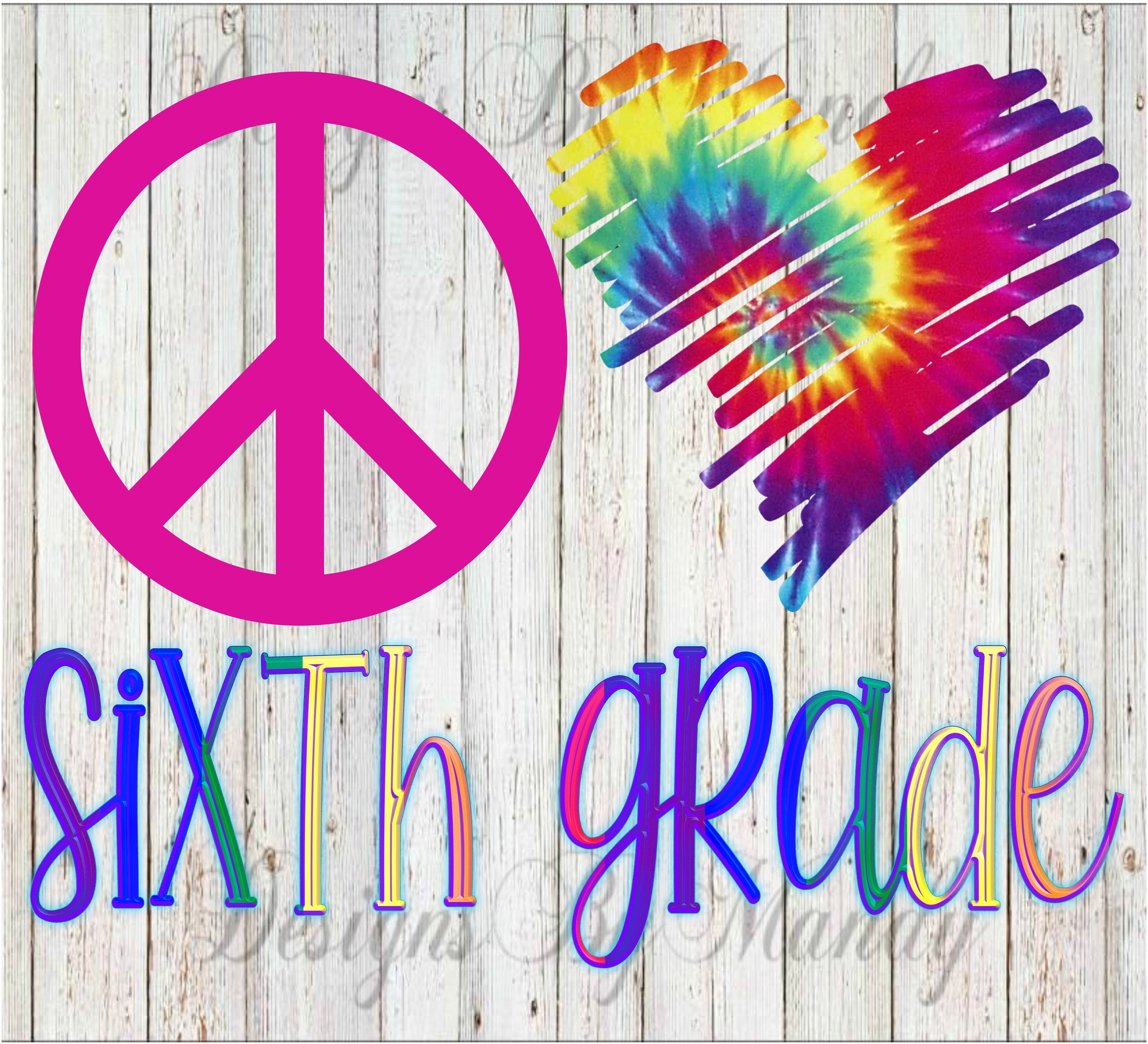 Back to School PNG Peace Love Sixth Grade PNG Sixth Grade | Etsy