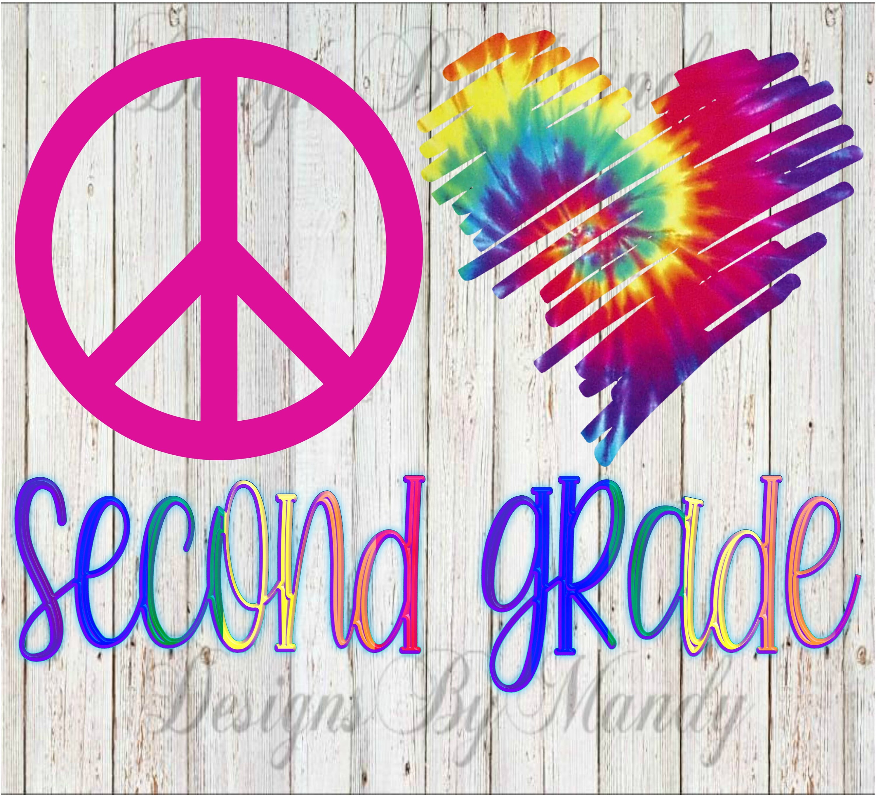Back to School PNG Peace Love Second Grade PNG Second Grade | Etsy