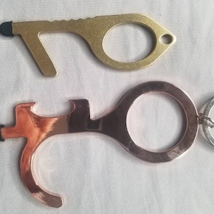 Non-touch Contactless Brass/cooper Key Tool Door Opener Touch - Etsy