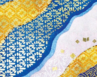 Origami Paper Japanese Pattern Blue Waves Craft Folding - Etsy