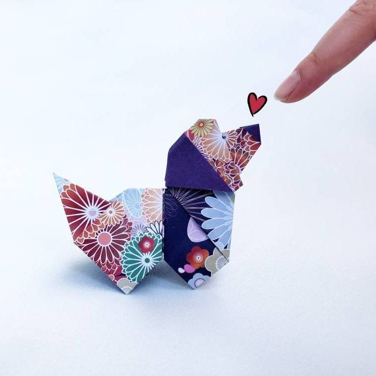Origami Puppy Dog, Couple or Family, Paper Dogs, Dog Lovers, Origami ...