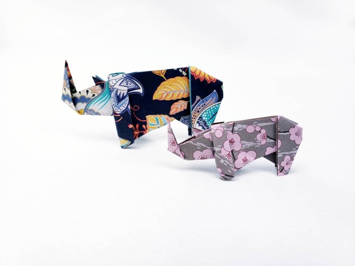 Origami Rhino, Handmade Paper Rhino, Origami Animals, Africa Animals ...