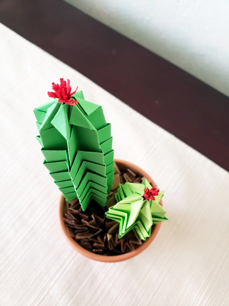 Origami Cacti Home Decor Faux Cactus Home Office Plant | Etsy