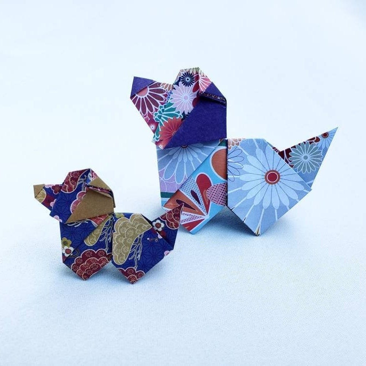 Origami Puppy Dog, Couple or Family, Paper Dogs, Dog Lovers, Origami ...