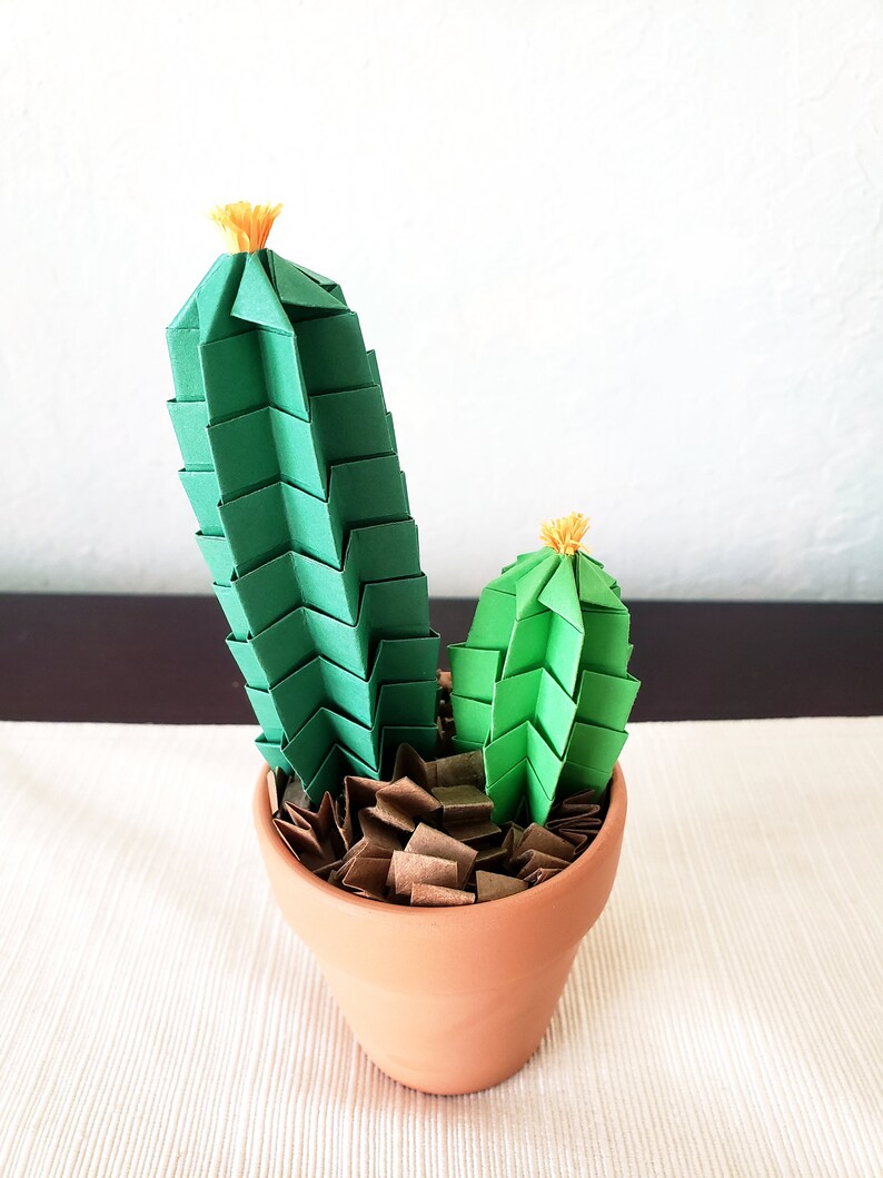 Origami Cacti Home Decor Faux Cactus Home Office Plant | Etsy