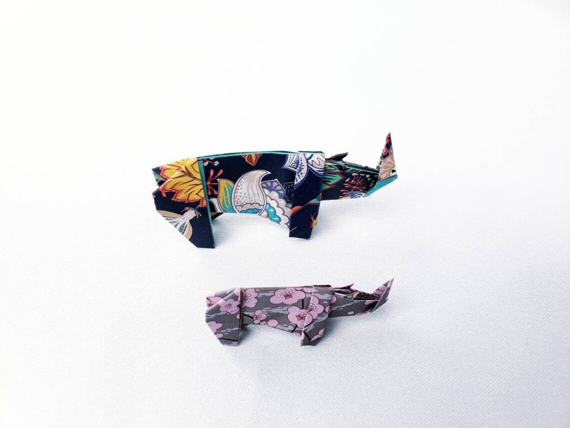 Origami Rhino, Handmade Paper Rhino, Origami Animals, Africa Animals ...