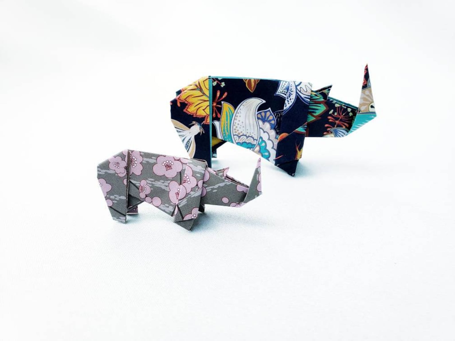 Origami Rhino, Handmade Paper Rhino, Origami Animals, Africa Animals ...