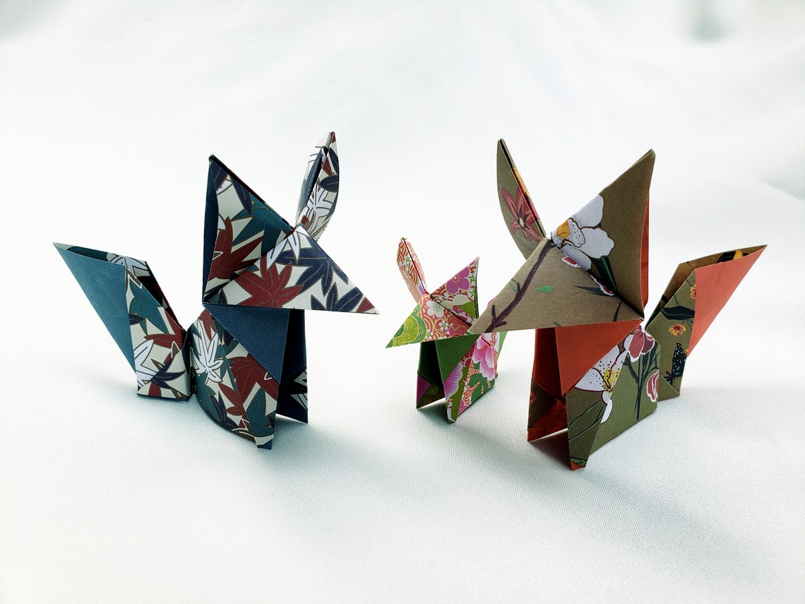 Origami Fox Paper Foxes Origami Animals Woodland Animal | Etsy