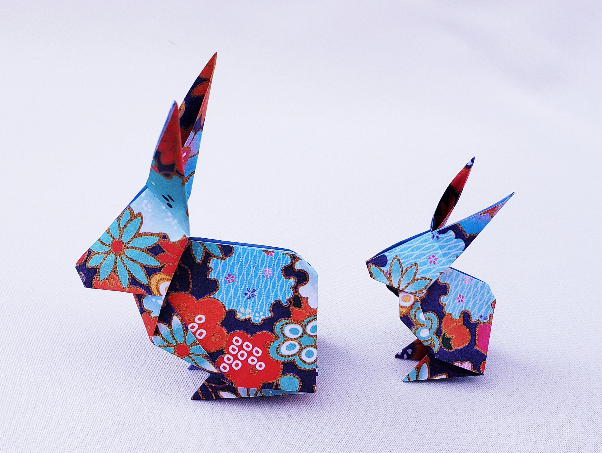 Origami Bunny Rabbit Couple or Family Paper Rabbits Handmade - Etsy