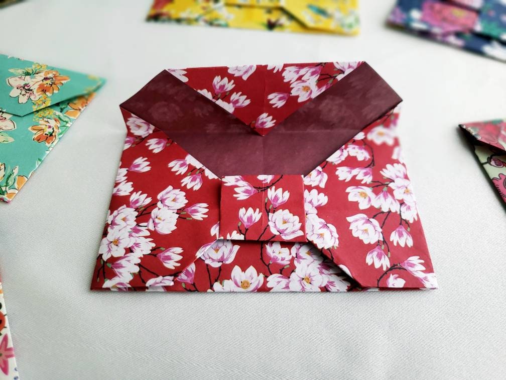 Set of 10 Origami Flowers Envelopes, Assorted Floral Patterns, Gift ...
