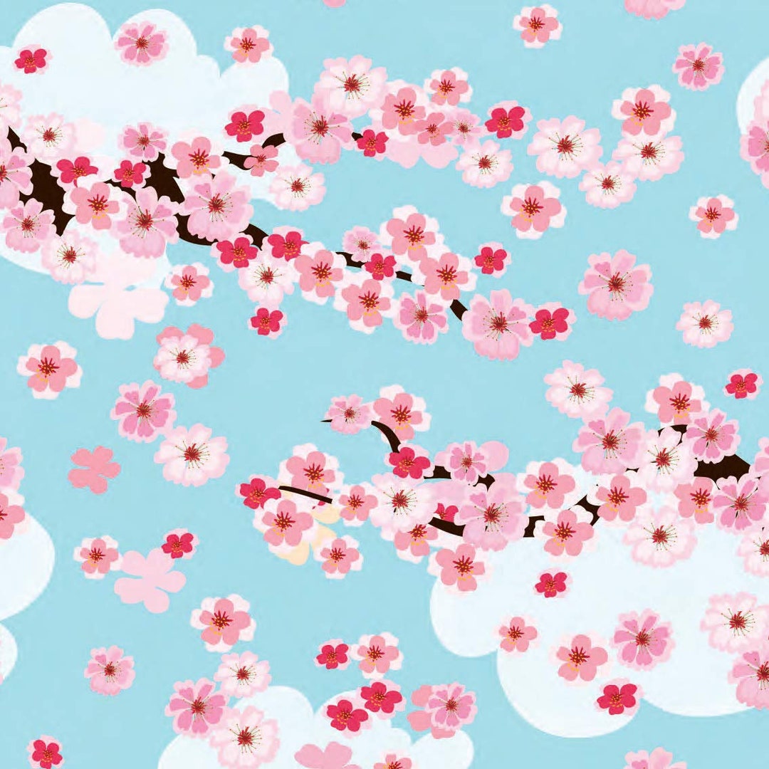 Origami Paper, Japanese Pattern, Chery Blossom, Pink Flowers, Craft ...