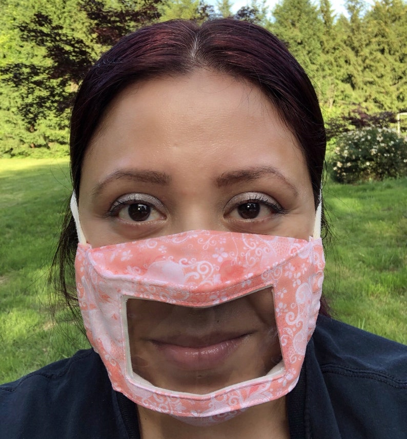 Face Mask with Window for Speech Therapists Hearing Impaired | Etsy