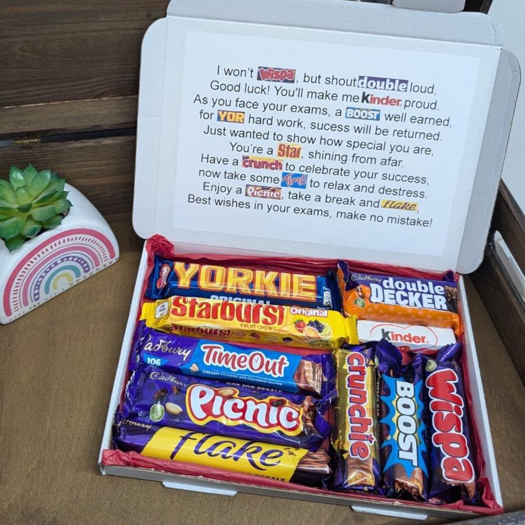 Good Luck With Your Exams Chocolate Poem Gift, Chocolate Hamper ...