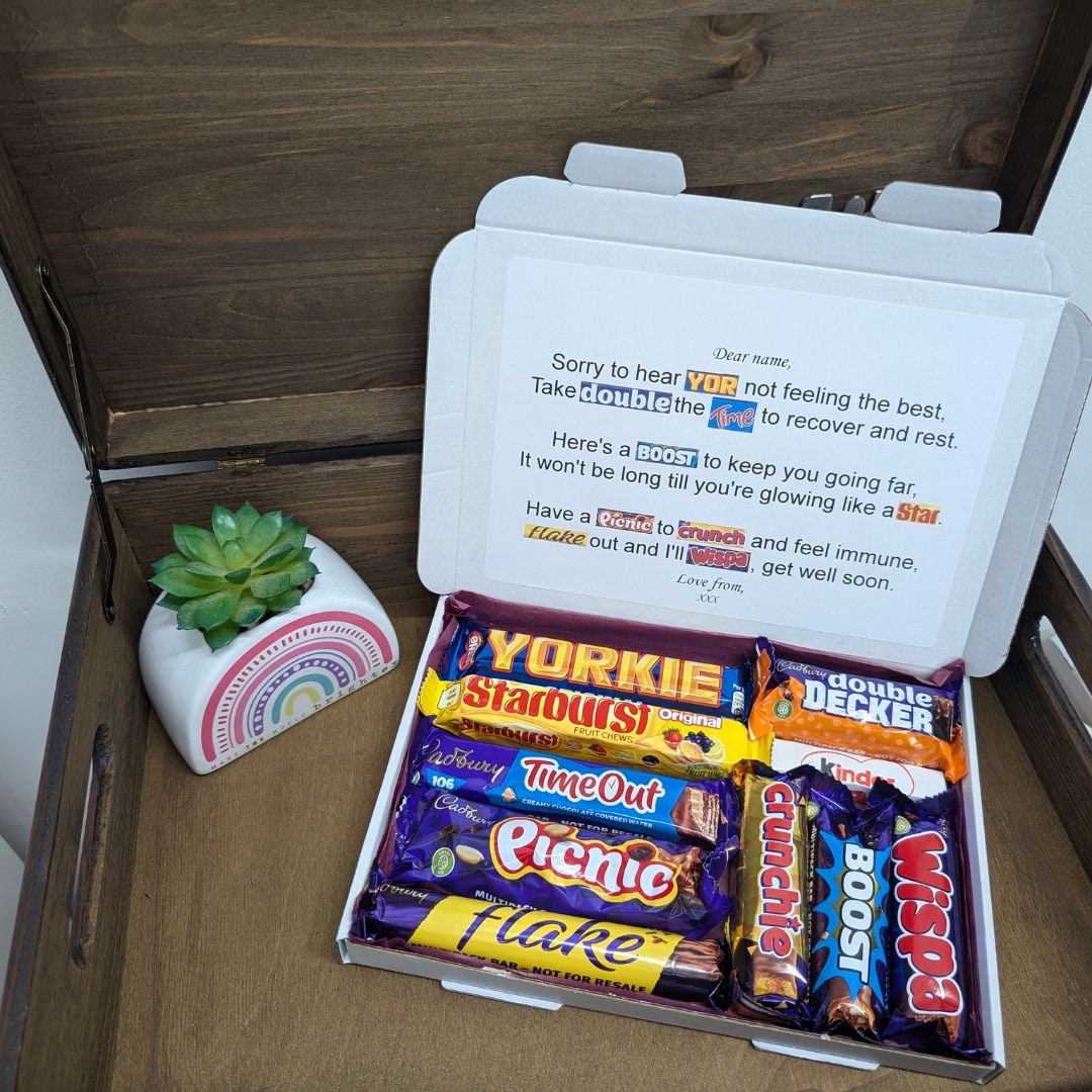 Get Well Soon Chocolate Poem Gift, Chocolate Hamper, Chocolate ...