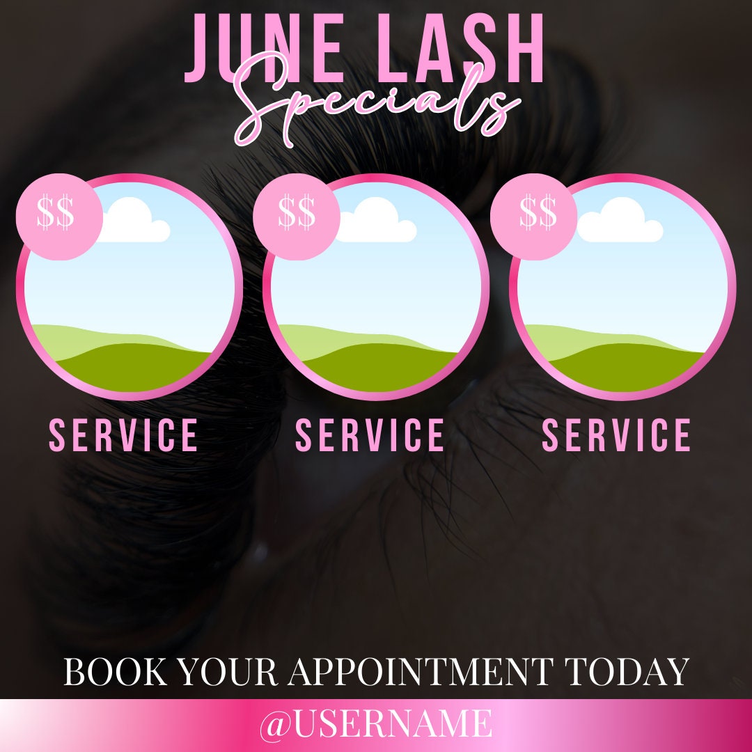 June Booking Flyer, June 2024 Flyer, June Bookings Hair, Lash ...