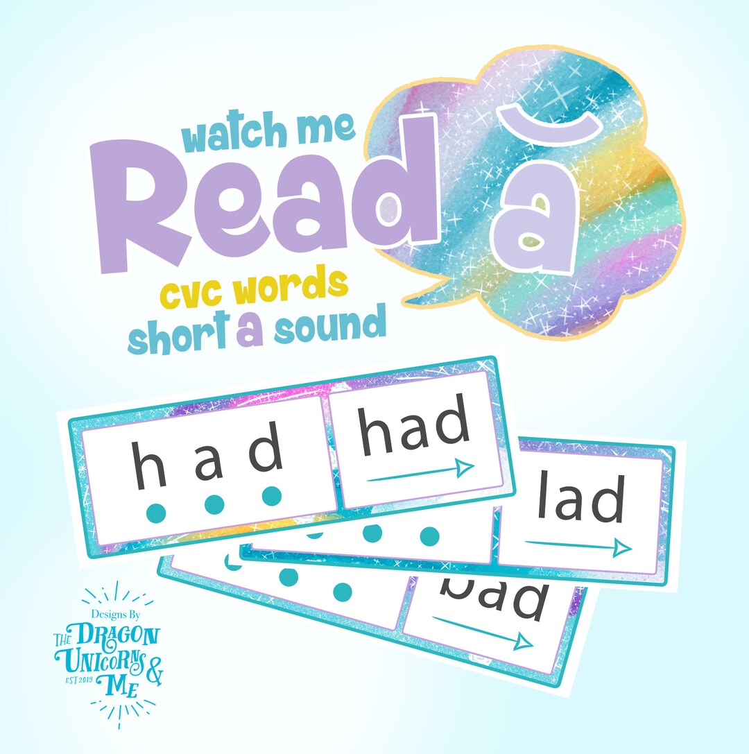 Touch and Read Cards, CVC Words, Short A Sound, Educational Printables ...