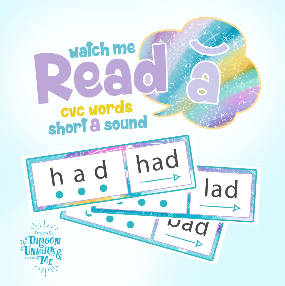 Touch and Read Cards, CVC Words, Short A Sound, Educational Printables ...