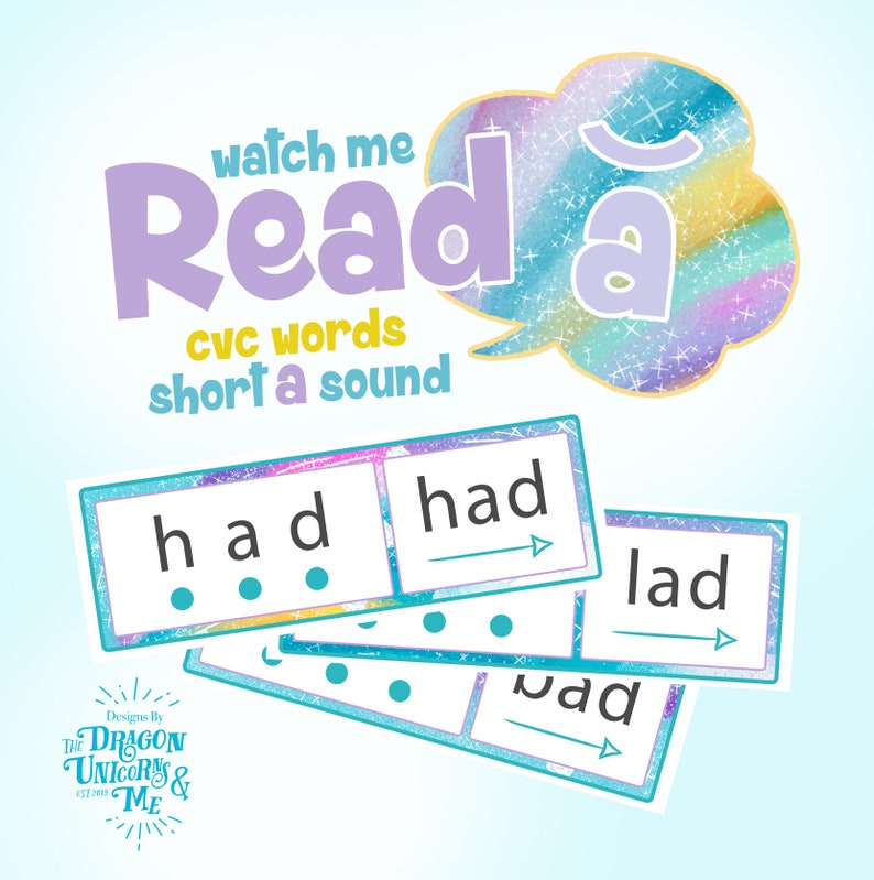 Touch and Read Cards, CVC Words, Short A Sound, Educational Printables ...