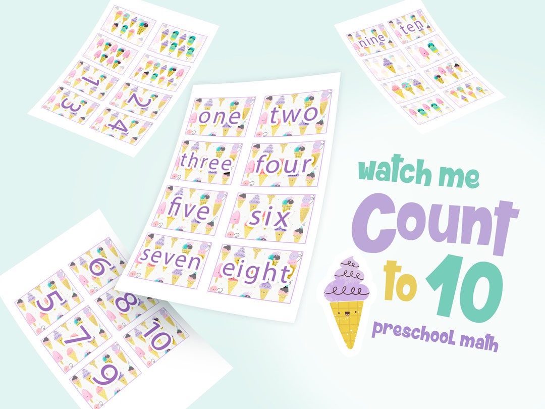 Printable Ice Cream Themed Preschool Math, Counting One to Ten ...