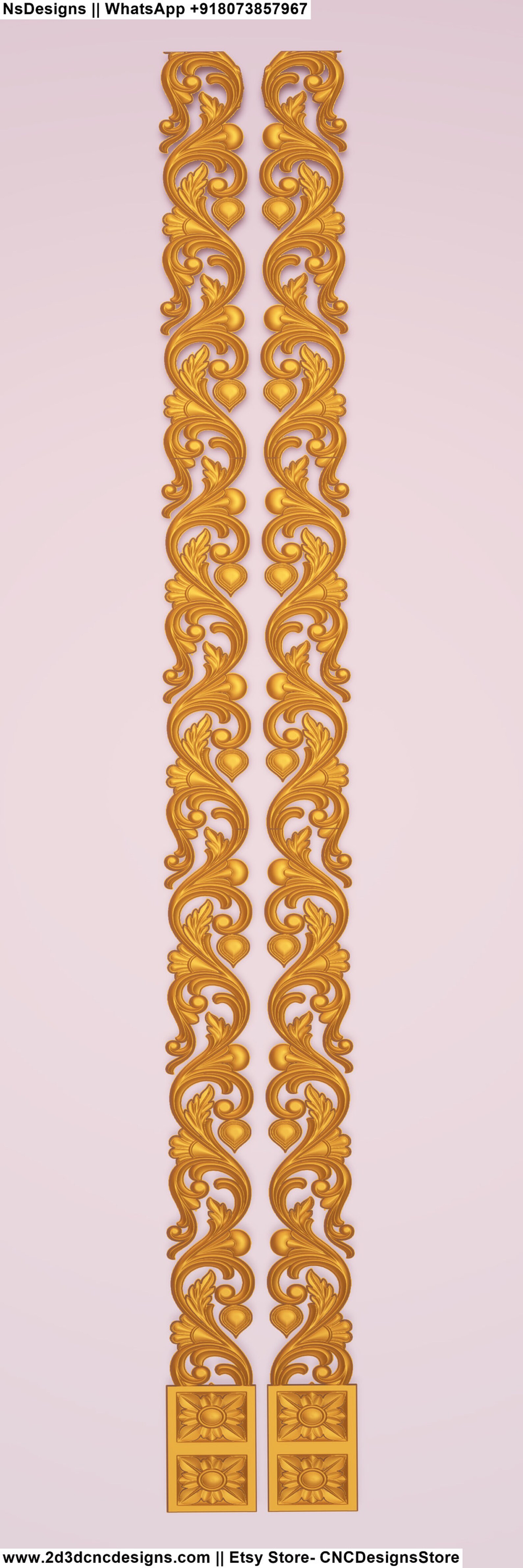 85 3D CNC Border CNC Floral Vines Designs STL and Rlf Files for Cnc ...