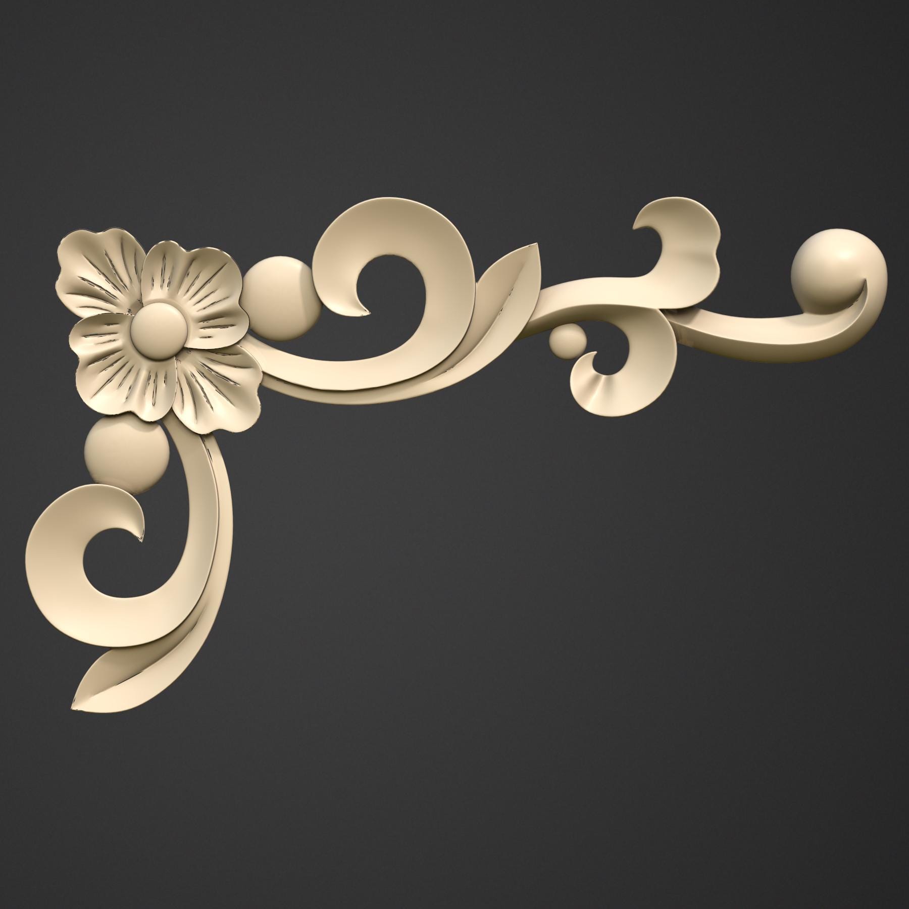 140 Corners STL CNC Models, Floral Designs for CNC Router, Cnc Carving ...