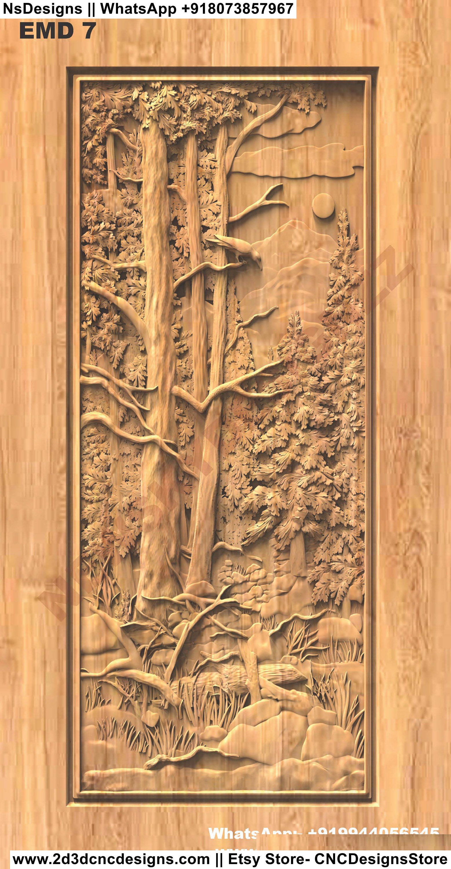 100 Wc Embossed CNC Engraving Designs for Wooden Doors - 3D STL ...