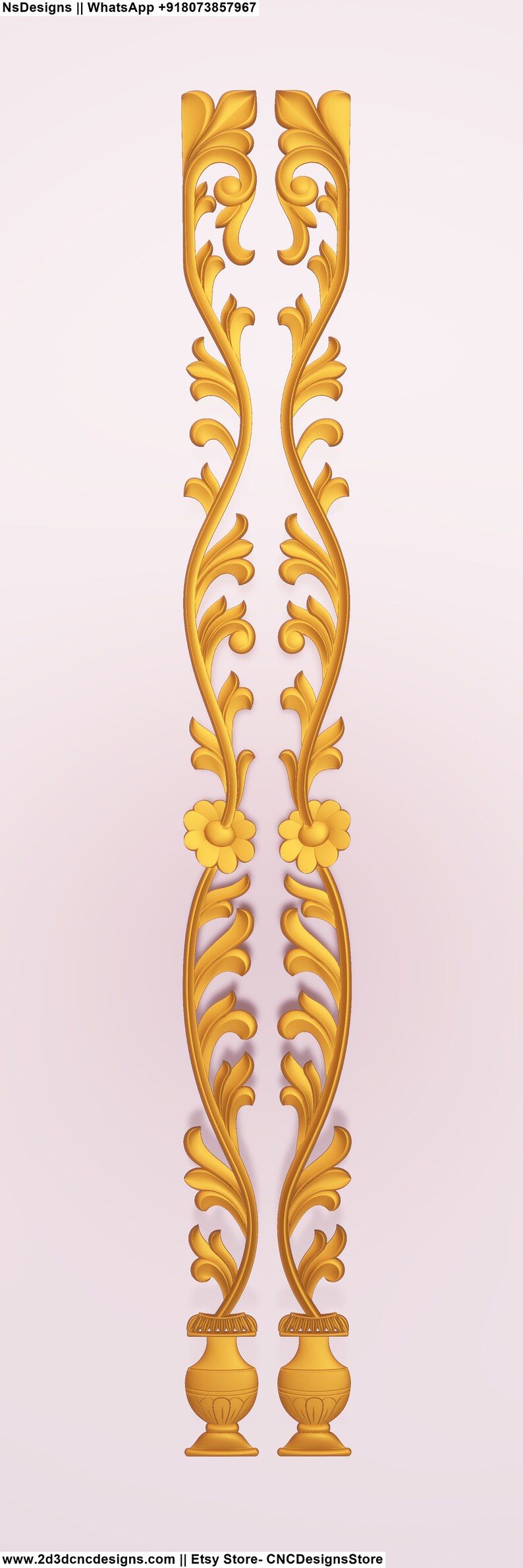 85 3D CNC Border CNC Floral Vines Designs STL and Rlf Files for Cnc ...