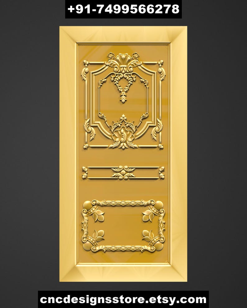 60 CNC Wood Carving Door Designs: 3D STL & Artcam RLF Files (digital ...