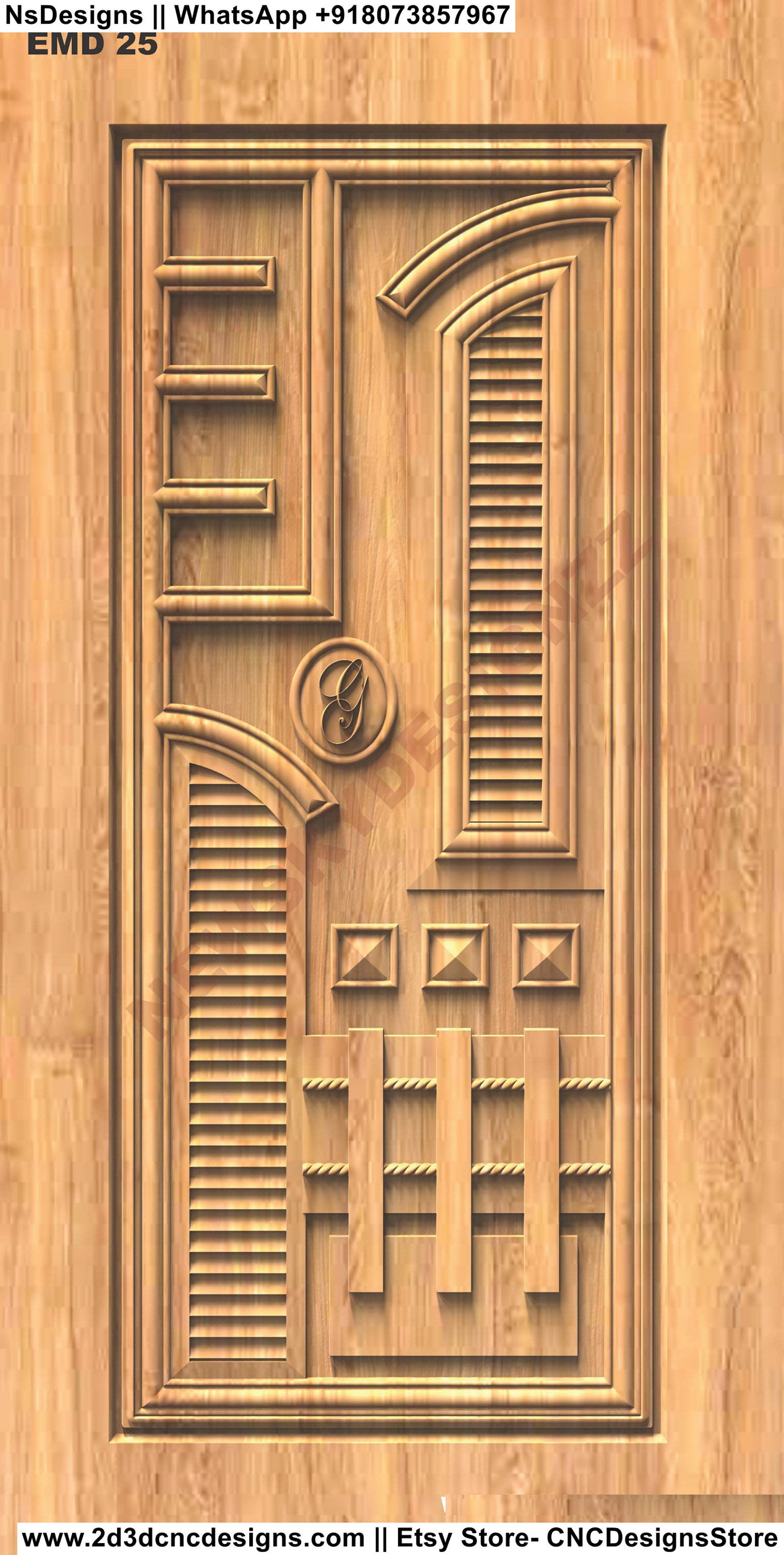 100 Embossed Wood Door CNC Engraving Designs: 3D STL & RLF Files ...