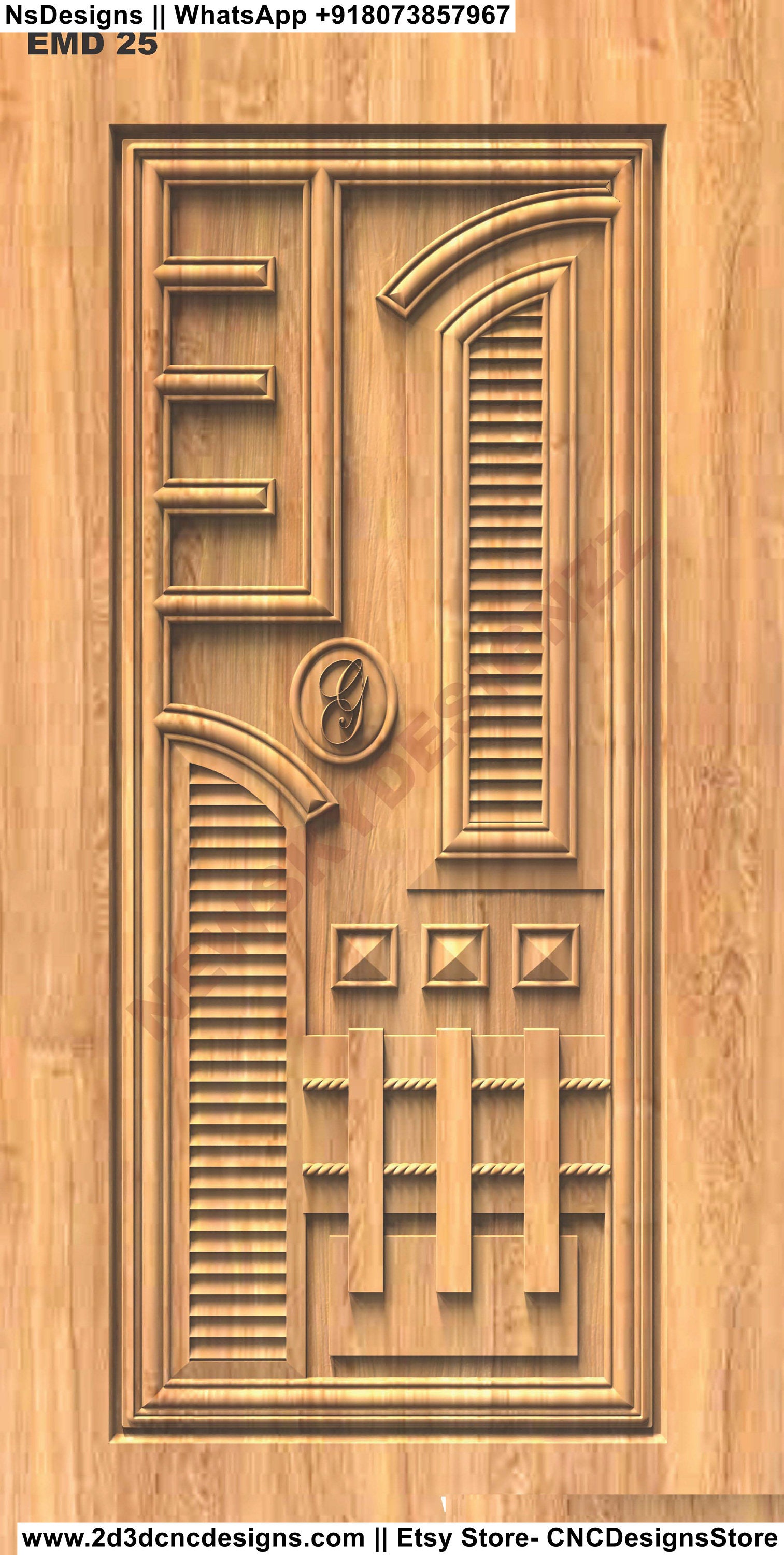 100 Embossed Wood Door CNC Engraving Designs: 3D STL & RLF Files ...