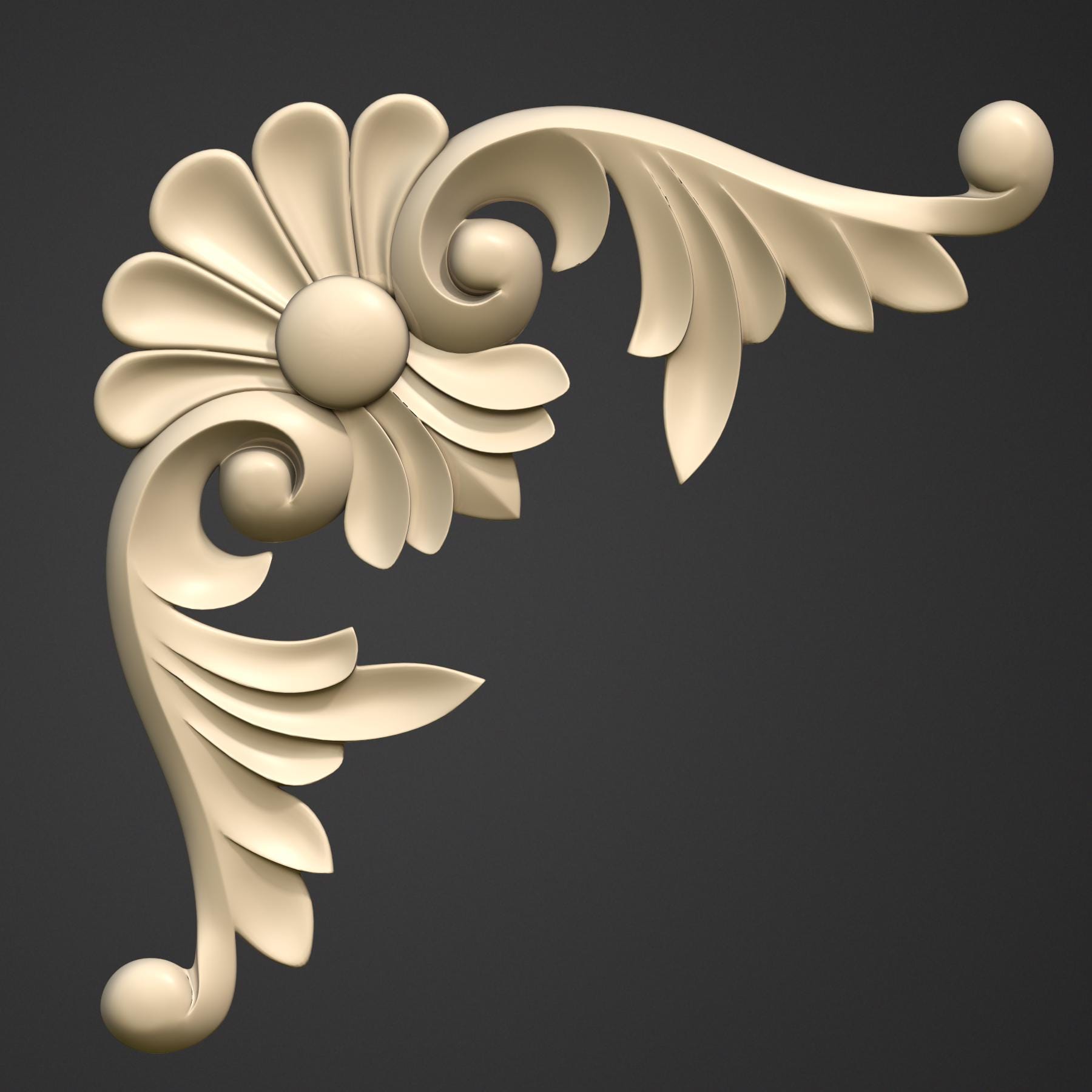 140 Corners STL CNC Models, Floral Designs for CNC Router, Cnc Carving ...