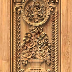 100 Embossed Wood Door CNC Engraving Designs: 3D STL & RLF Files ...