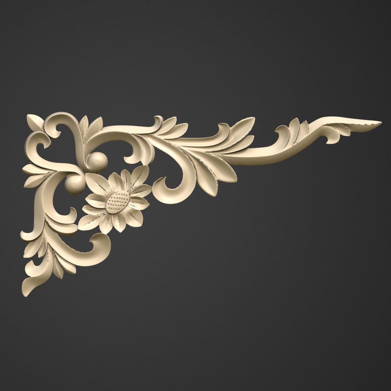 140 Bundle Floral Corner STL CNC Model: 3D Router Carving Designs ...