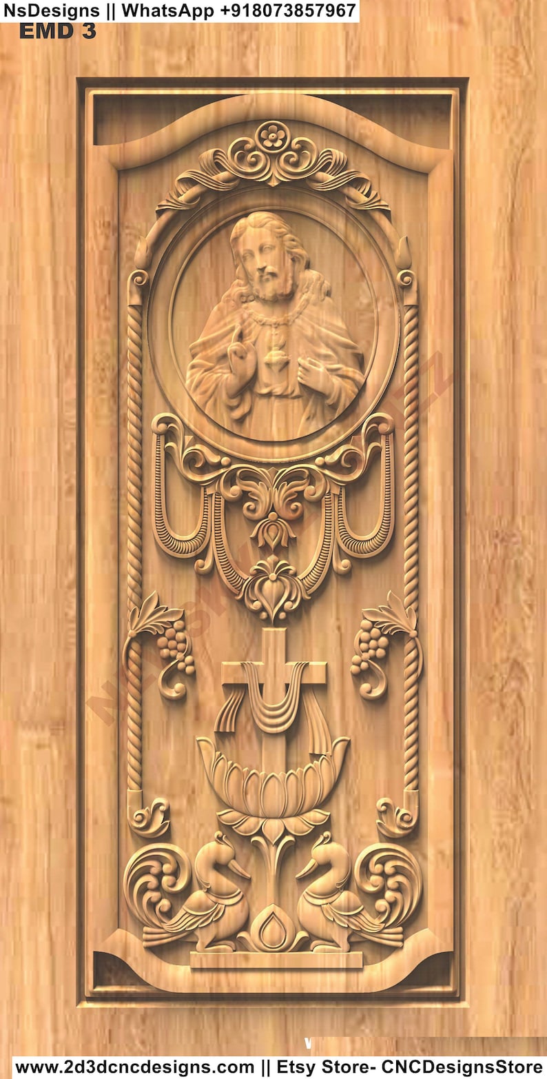 100 Wc Embossed CNC Engraving Designs for Wooden Doors - 3D STL ...