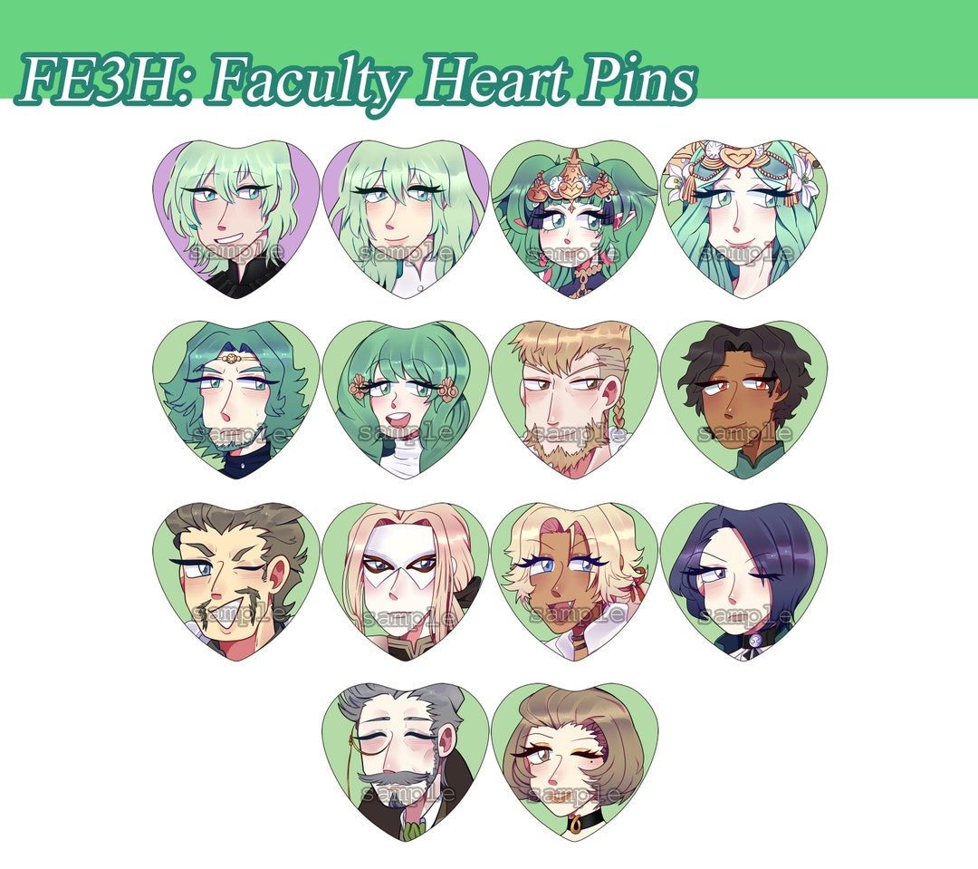 RETIRING Fire Emblem Three Houses: Faculty Heart Pins - Etsy