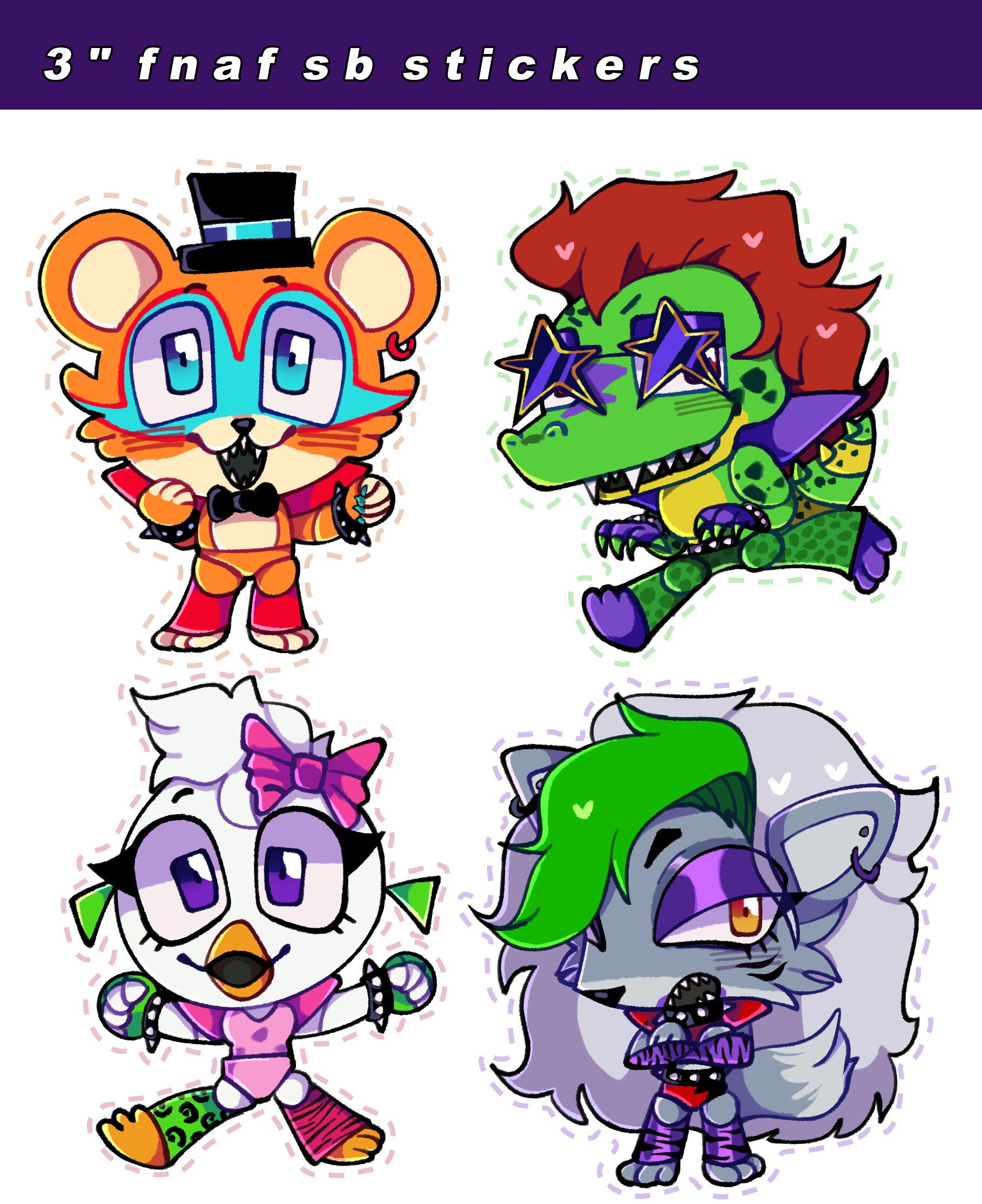Five Nights at Freddy's Security Breach 3" Vinyl Stickers - Etsy