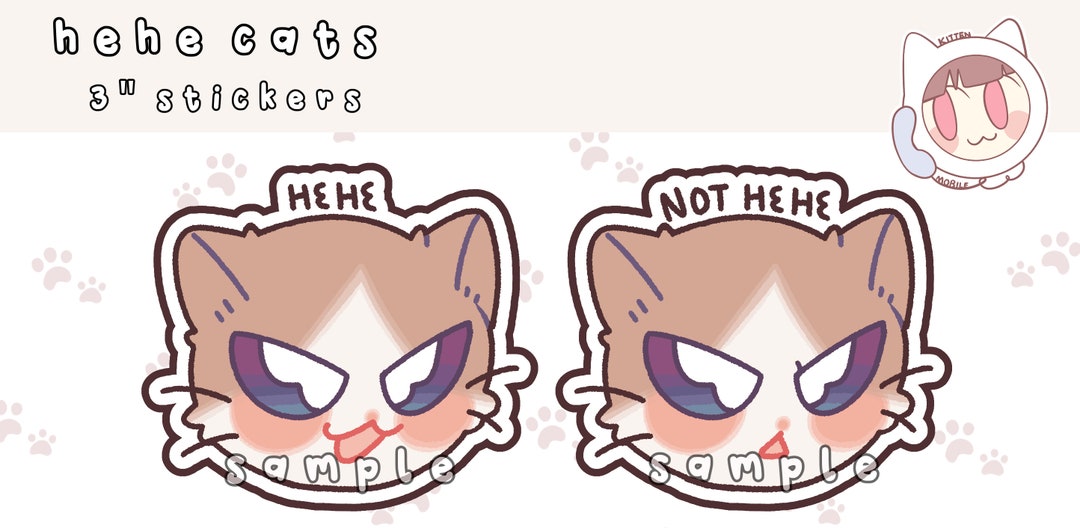 Hehe Cats 3" Vinyl Stickers - Etsy