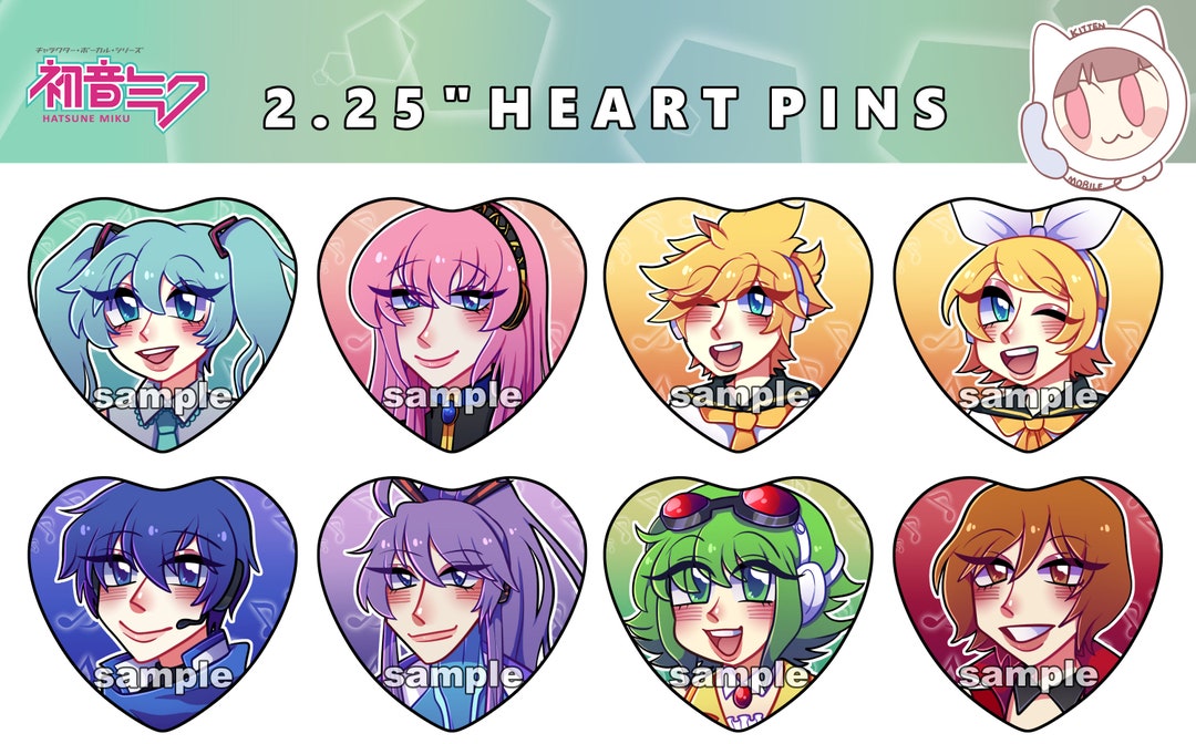 Vocaloids Heart Pins - Etsy