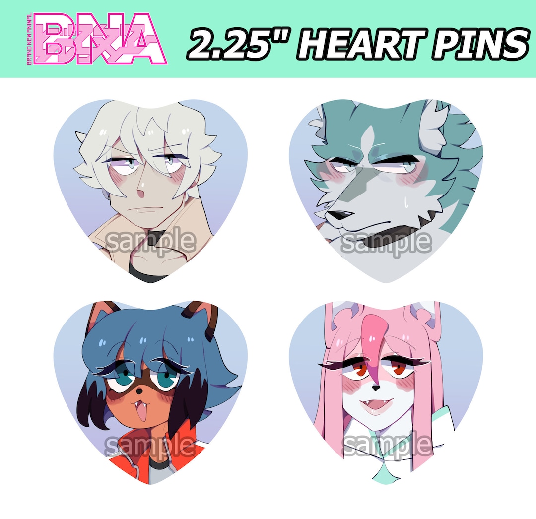 RETIRING BNA / Brand New Animal Holo Heart Pins - Etsy
