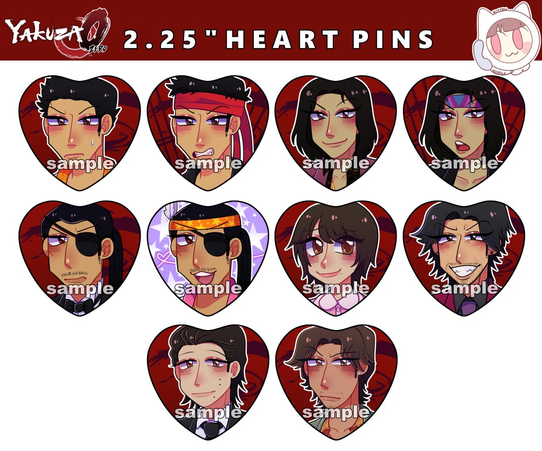 Y0 RGG Ryu Ga Gotoku Heart Pins - Etsy