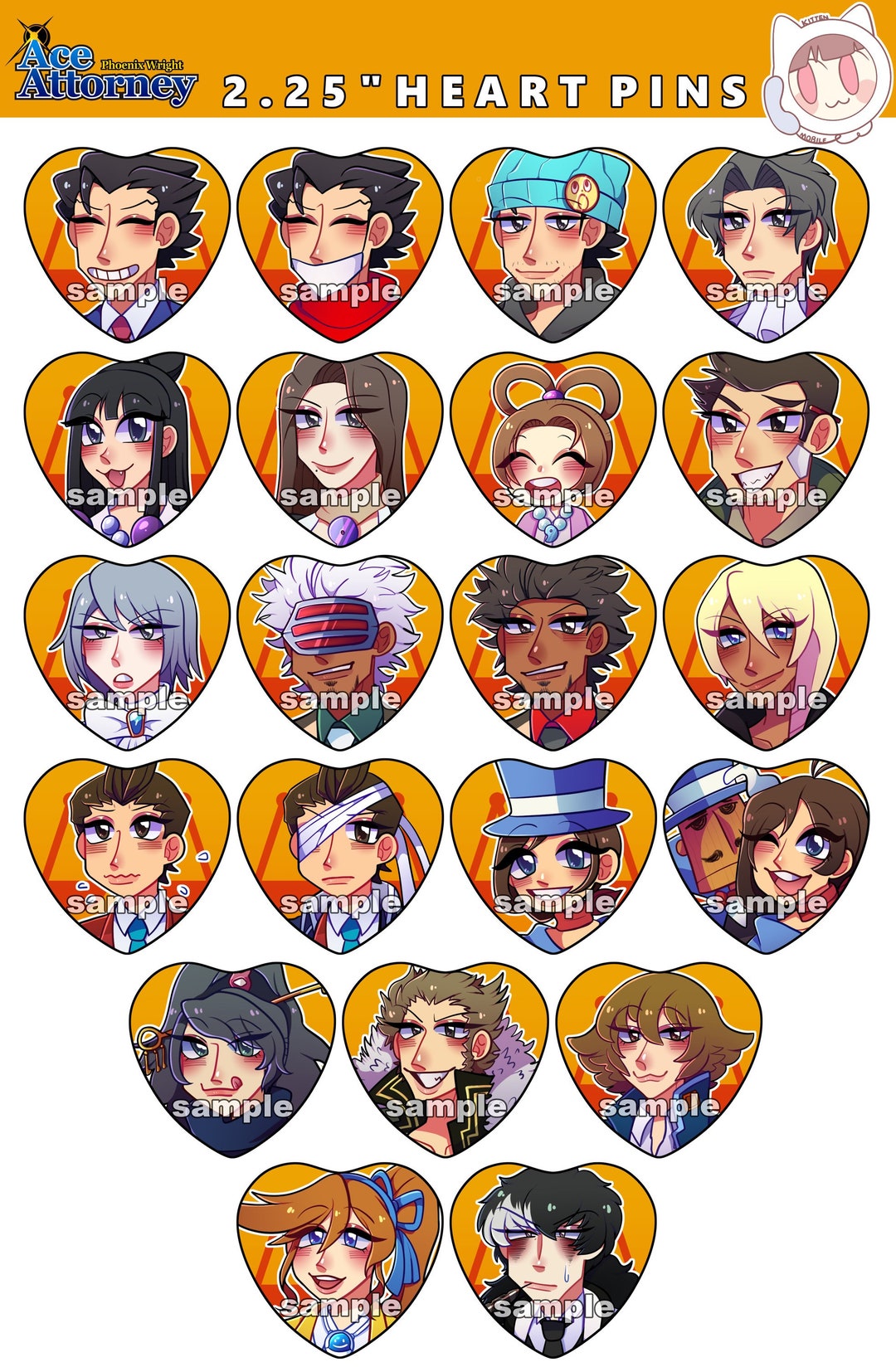 A A 2.25” Heart Pins - Etsy