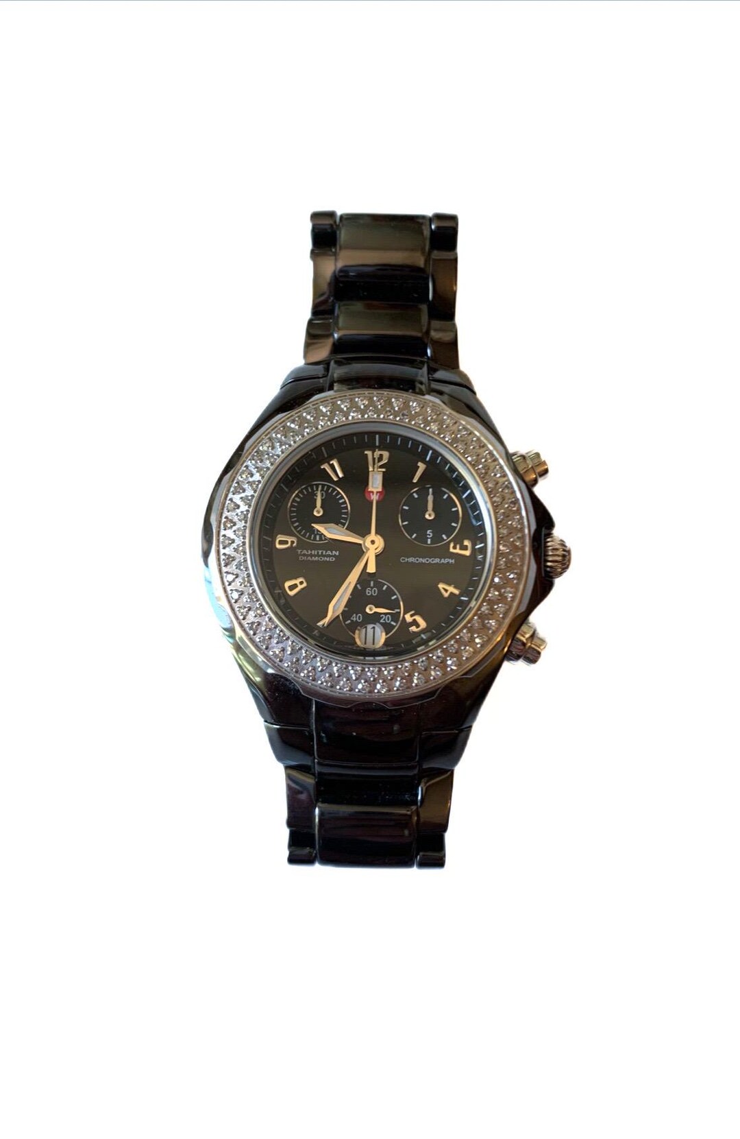 MICHELE Black Ceramic & Diamond Watch - ESTATE - Etsy