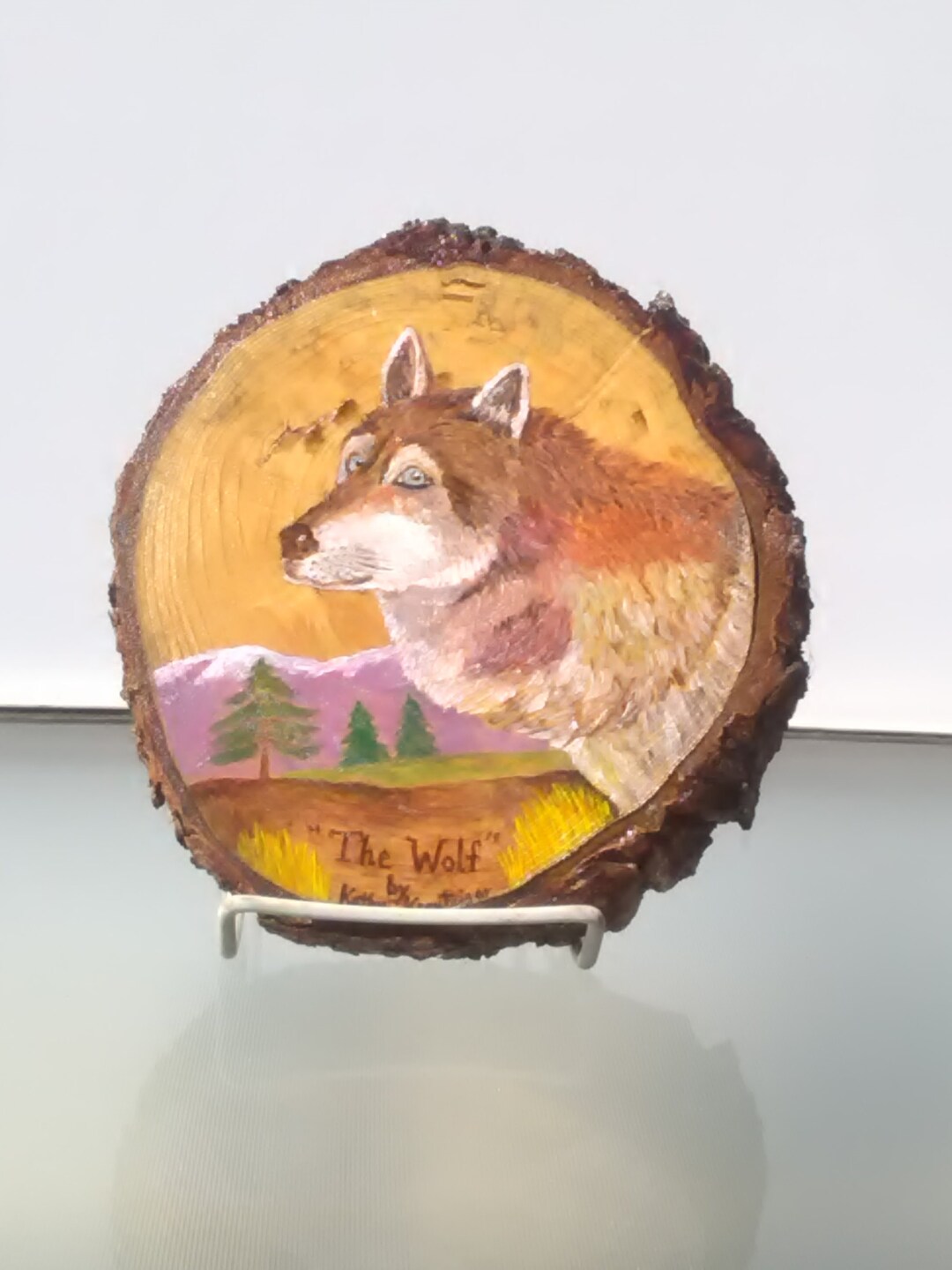 THE WOLF Trees and Field,adventurous Mountain Wilderness, Wolf Art ...