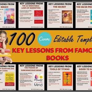 100 KEY LESSONS From Books INFOGRAPHICS Canva Editable| Instagram ...