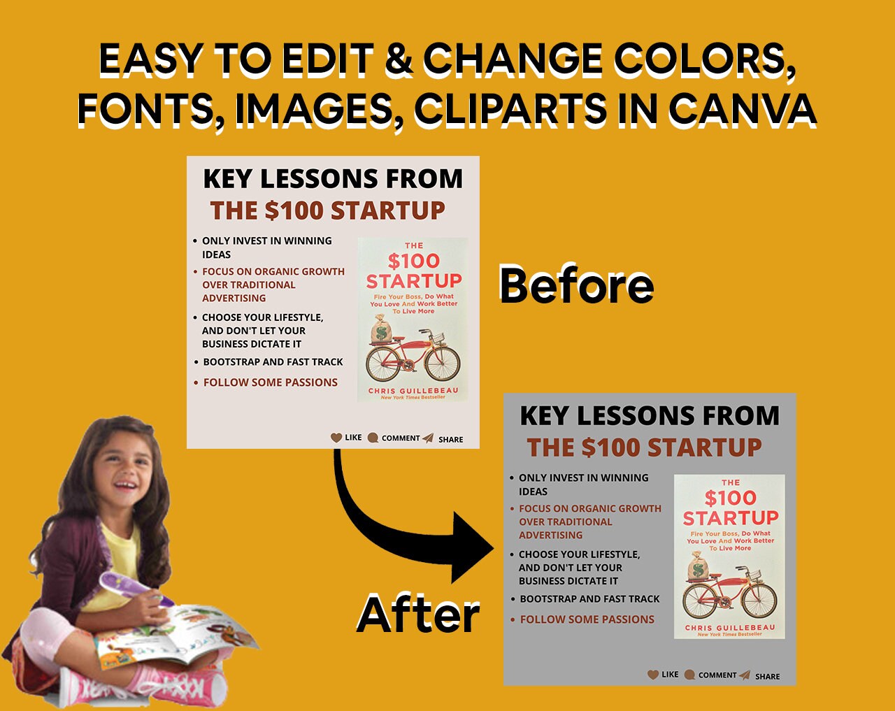 100 KEY LESSONS From Books INFOGRAPHICS Canva Editable| Instagram ...