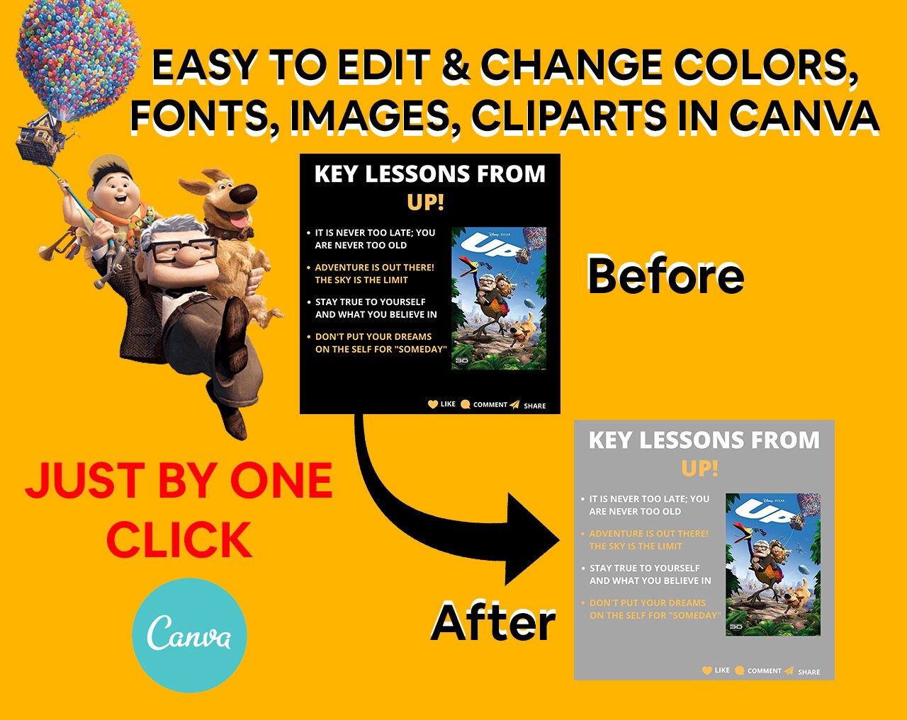 100 KEY LESSONS From Movies INFORGRAPHICS Canva Editable| Instagram ...