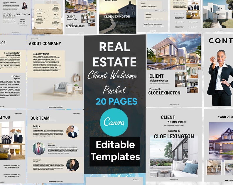 REAL ESTATE New Client Welcome Packet Canva Editable - Etsy